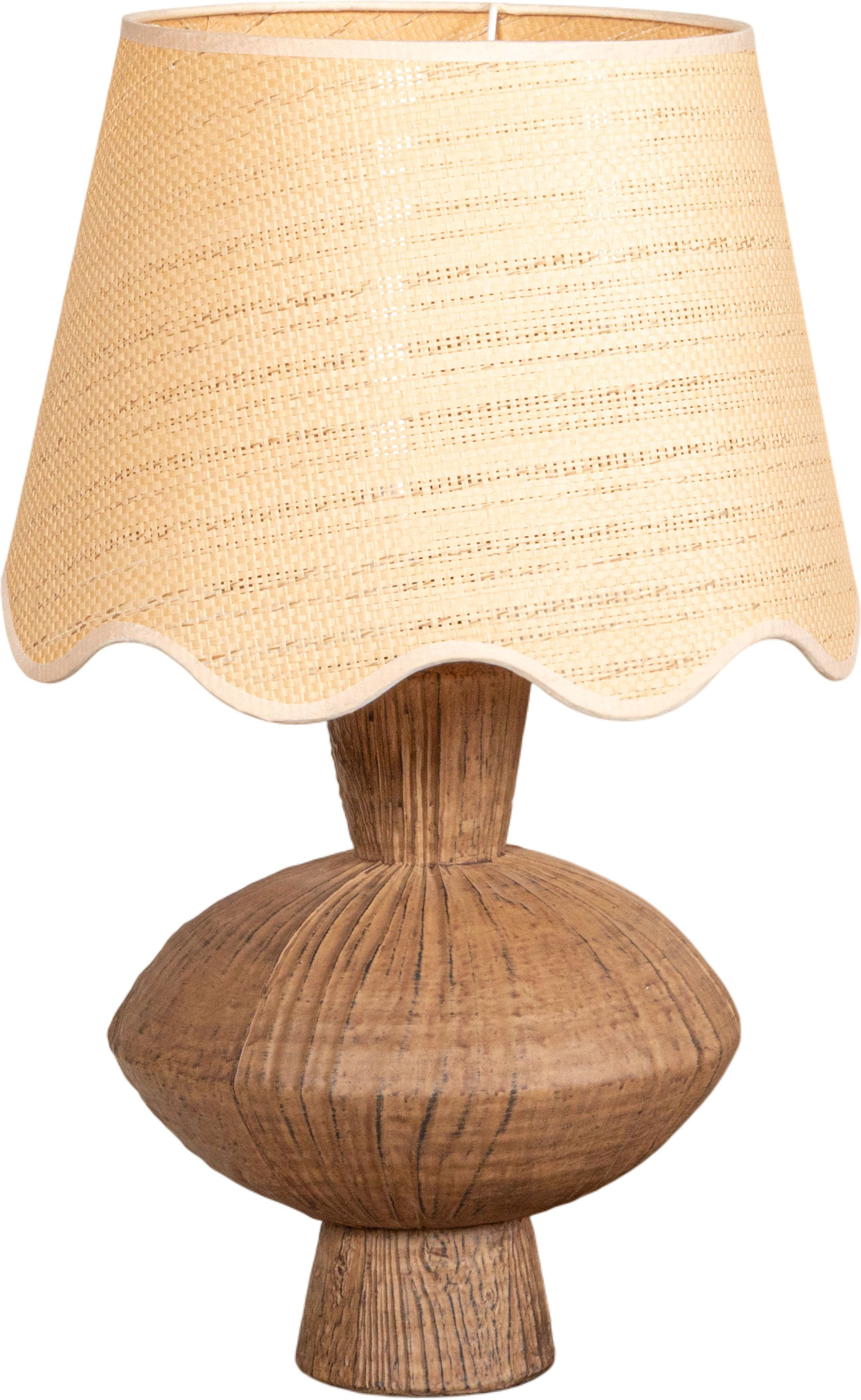 Millwood Pines Resin Lamp With Scalloped Edge Shade | Wayfair