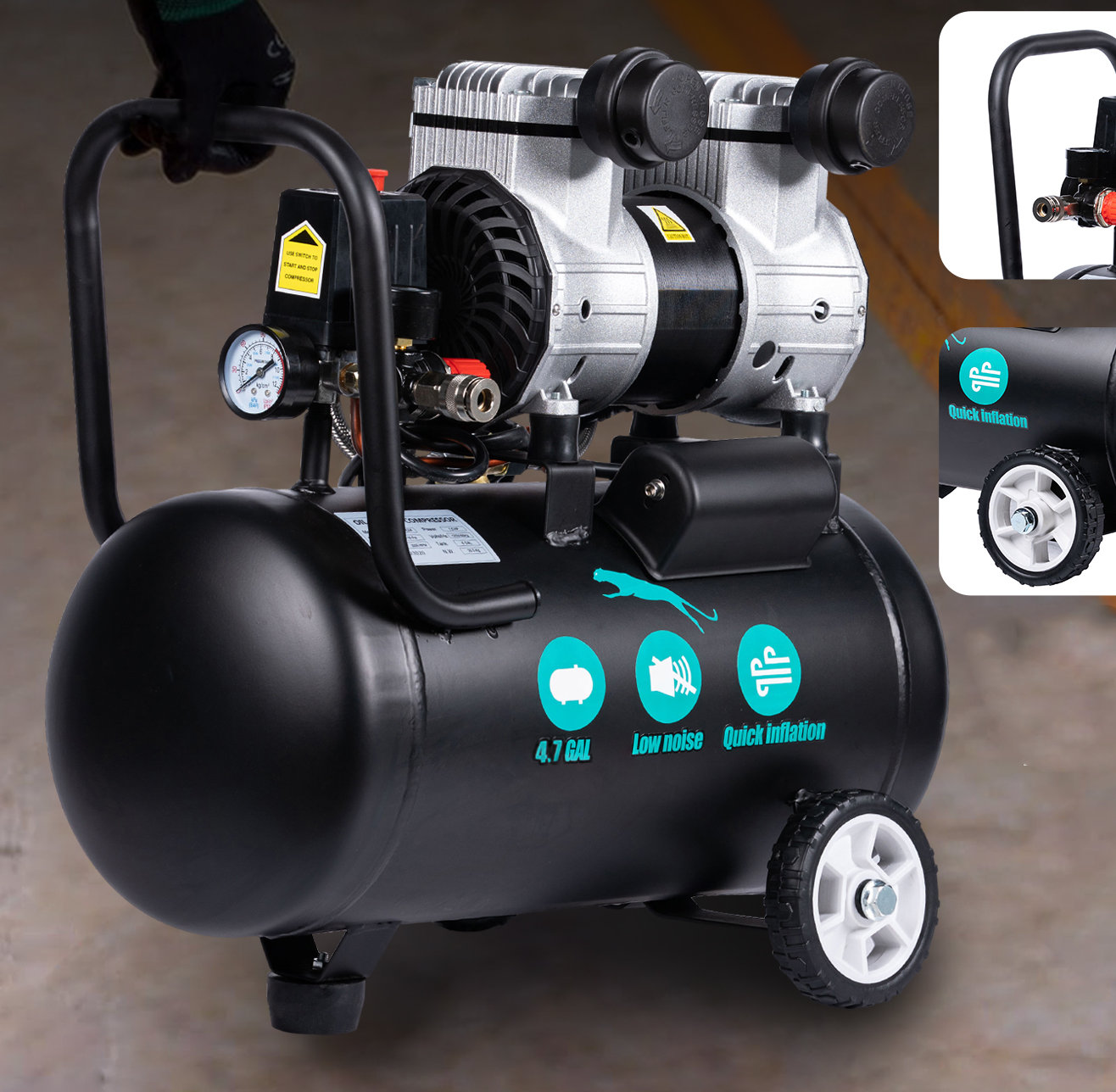 Yesurprise Steel Horizontal Air Compressor | Wayfair