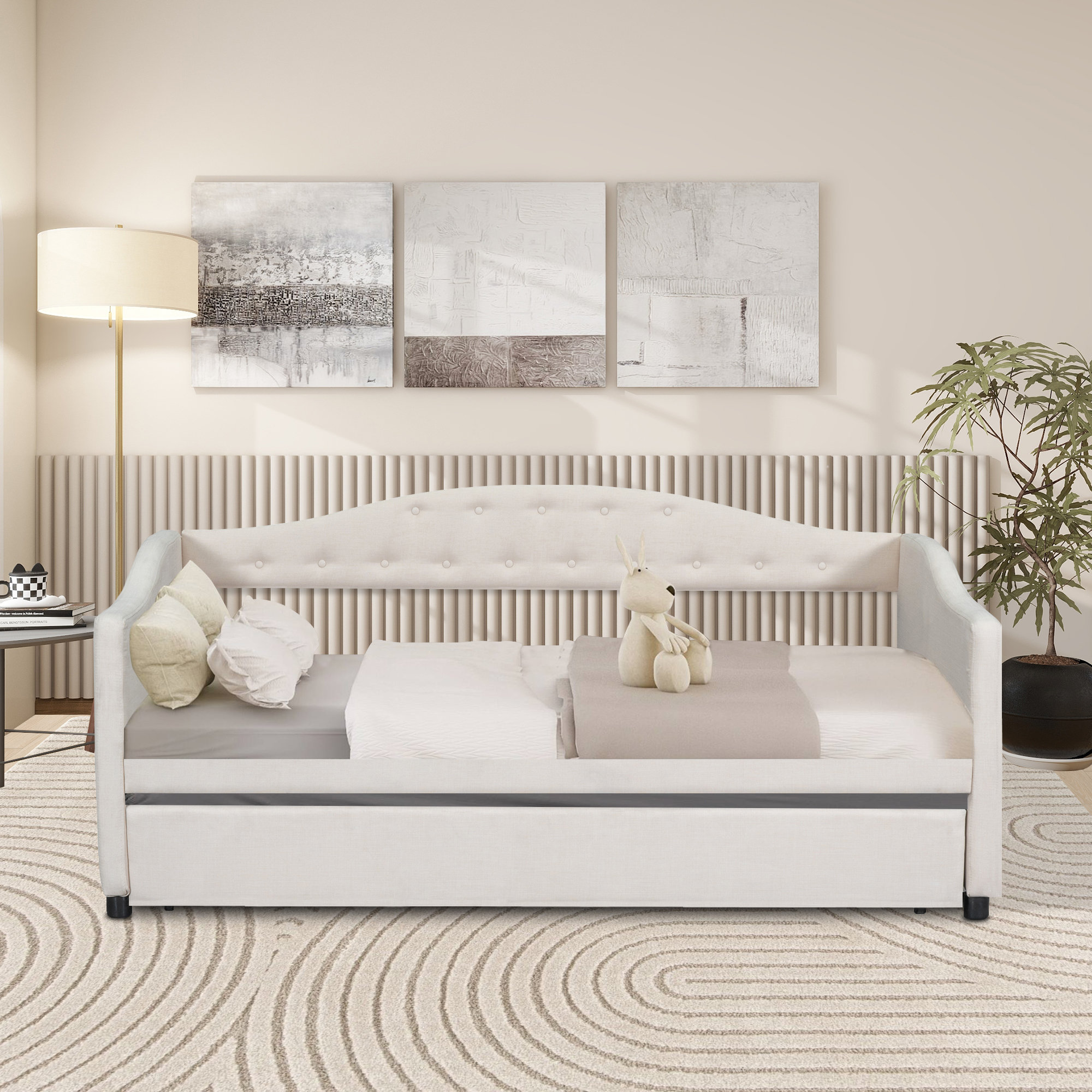 House of Hampton® Twin Size Daybed with Trundle, Space-Saving Design ...