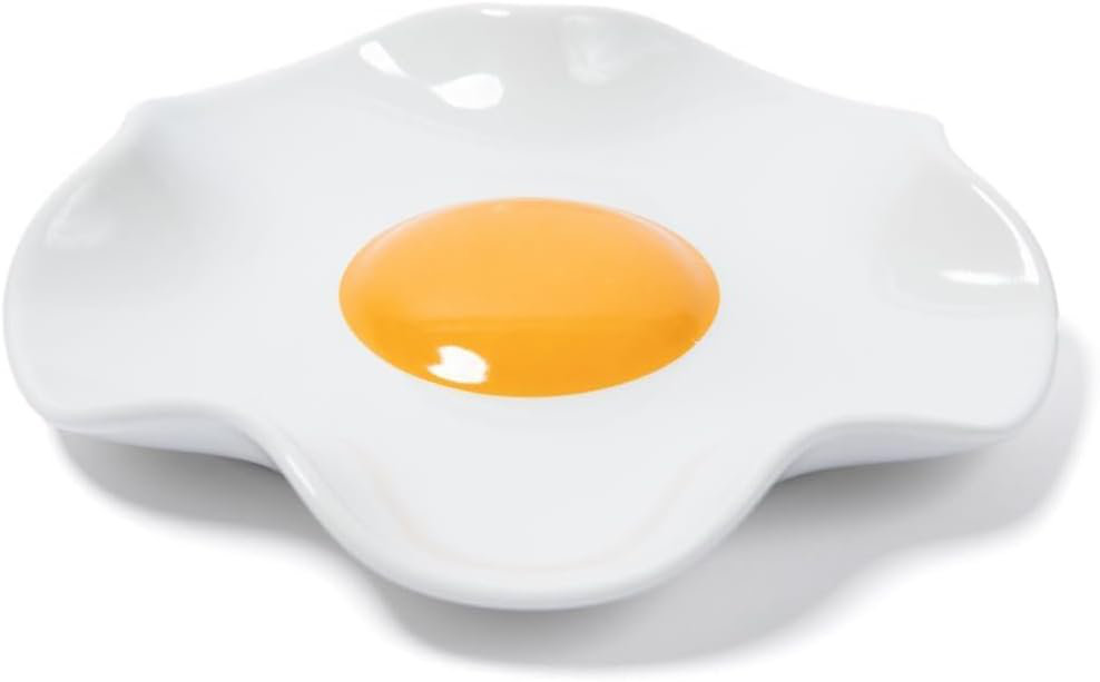 Prep & Savour Fried Egg Ceramic Spoon Rest for stove top and kitchen ...