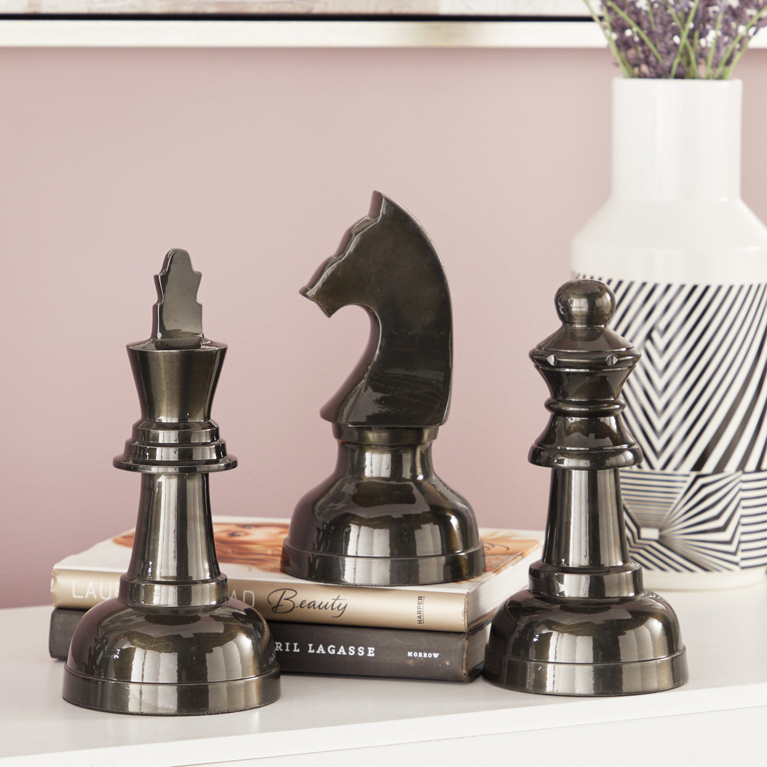 CosmoLiving by Cosmopolitan Aluminum Metal Chess Decorative Sculpture ...