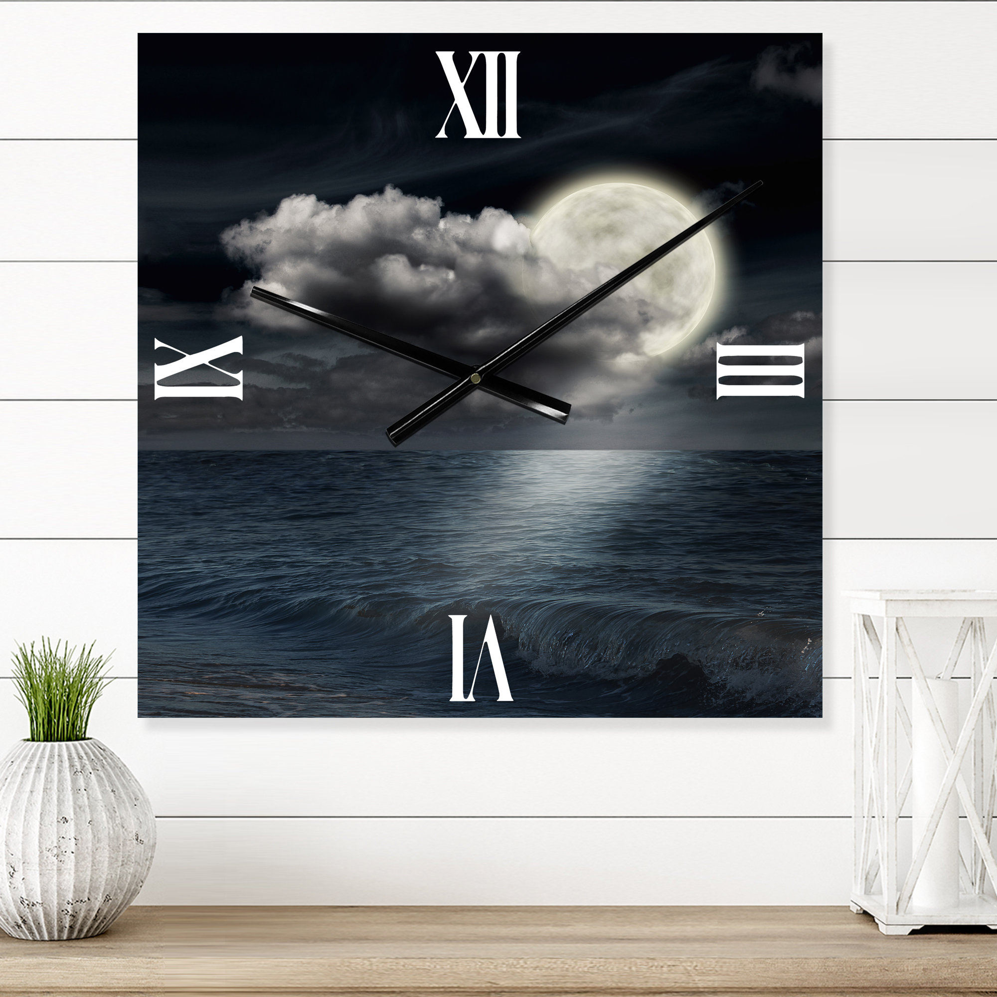 East Urban Home Full Moon In Cloudy Night Sky VI - Nautical & Coastal ...