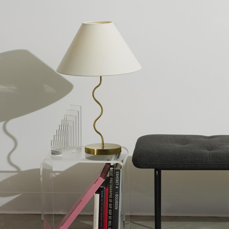 Brightech Squiggle 22" LED Table Lamp with Twisting Base and Ivory ...