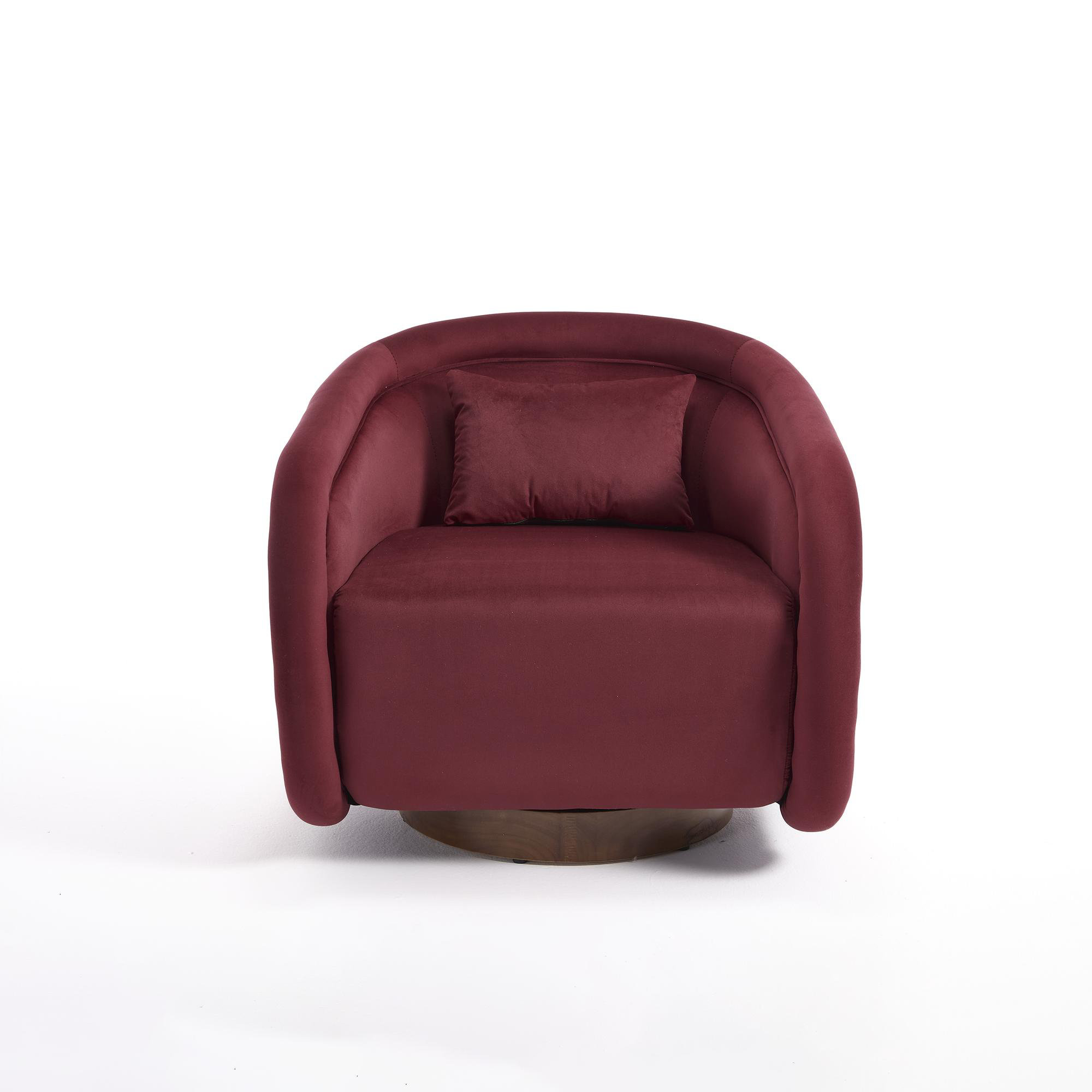 Mercer41 Swivel Accent Chair, 360-degree Swivel Barrel Chair with Velvet Fabric Upholstery ...