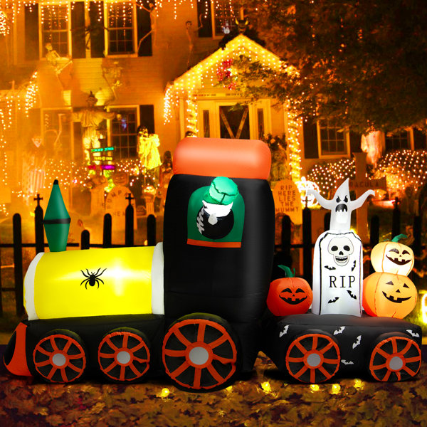 The Holiday Aisle® 8'' Long Inflatable Halloween Train Blow Up ...
