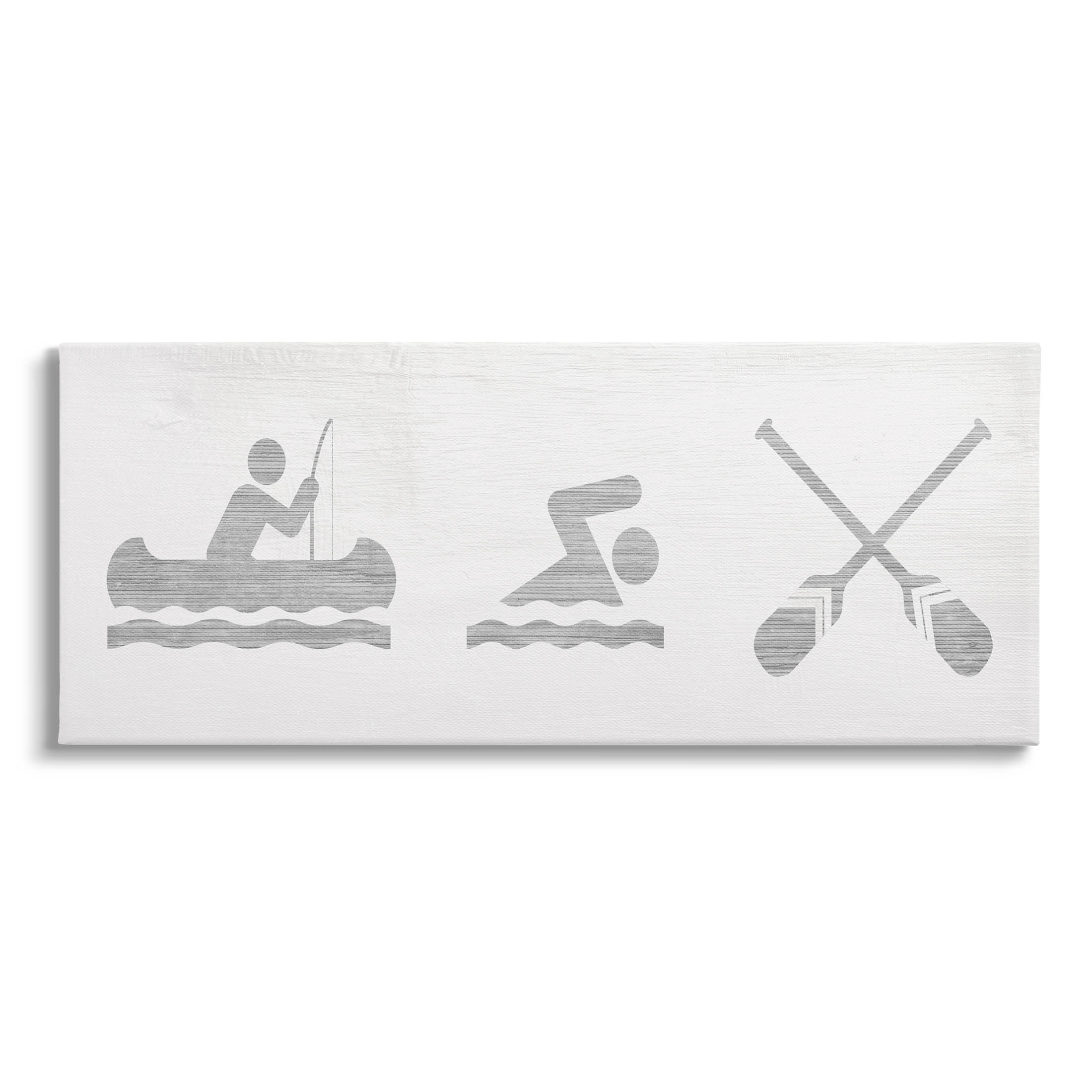 Stupell Industries Canoe Swimming Lake Sign Canvas Wall Art By Lil' Rue ...