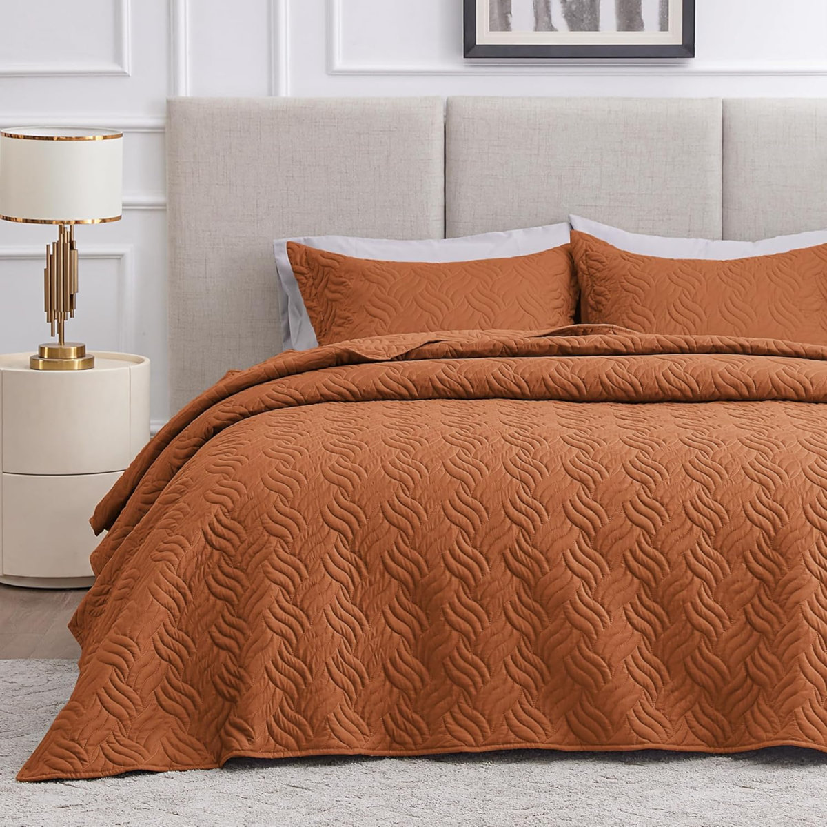 ToccoLeggero King Size Quilt Bedding Set Camel Bedspreads - Bed Summer ...