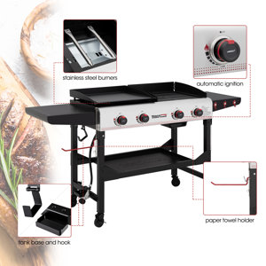 Royal Gourmet 4-Burner Liquid Propane Gas Grill Combo Griddle & Reviews ...