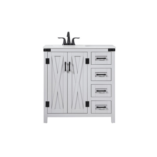 Birch Lane™ Slayton 32'' Single Bathroom Vanity with Engineered Marble ...