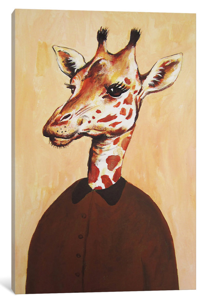 East Urban Home 'Giraffe Lady' Painting Print on Canvas | Wayfair