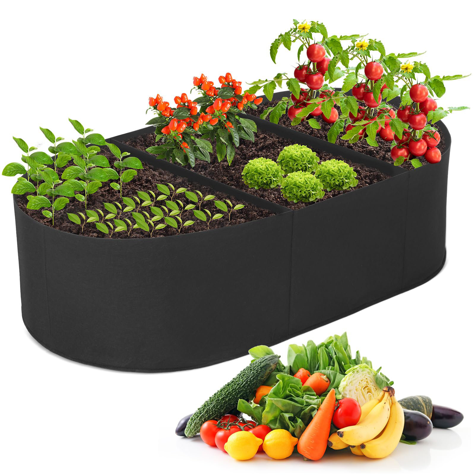 ACTON Breathable Plant Bed Large Grow Planter Bags, 4 x 2 Ft, 3 Grids ...