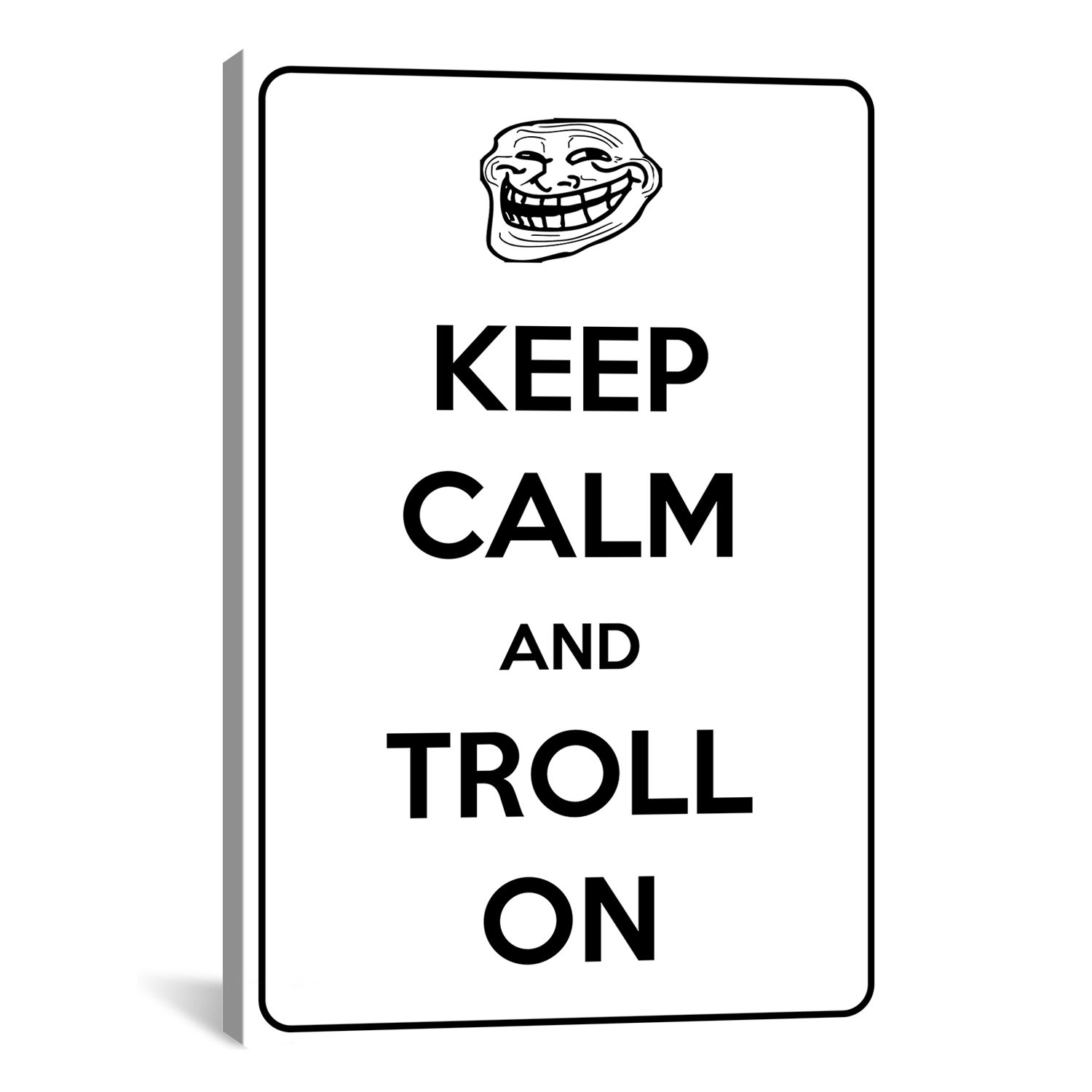 Winston Porter Keep Calm and Troll - Graphic Art Print on Canvas ...