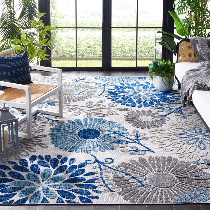Ebern Designs Kellems Performance Floral Rug & Reviews | Wayfair