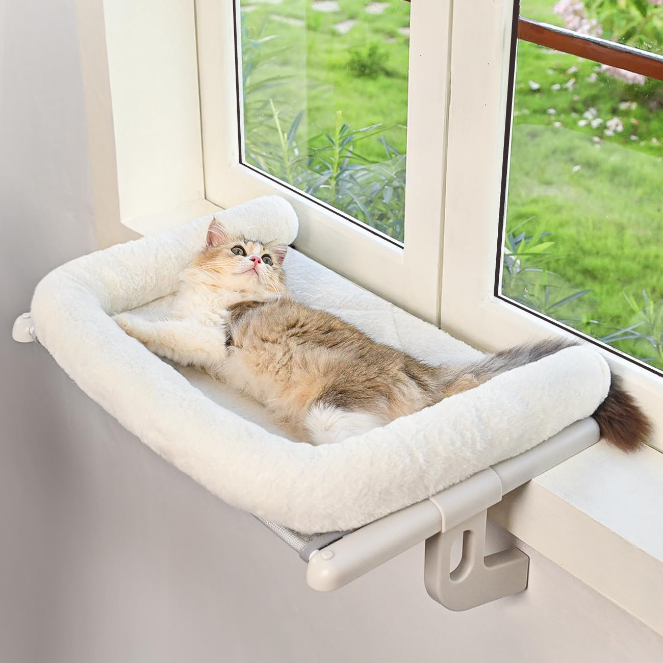 Archie & Oscar™ Cat Windowsill Perch With Large Cushion, Pet Hammock ...