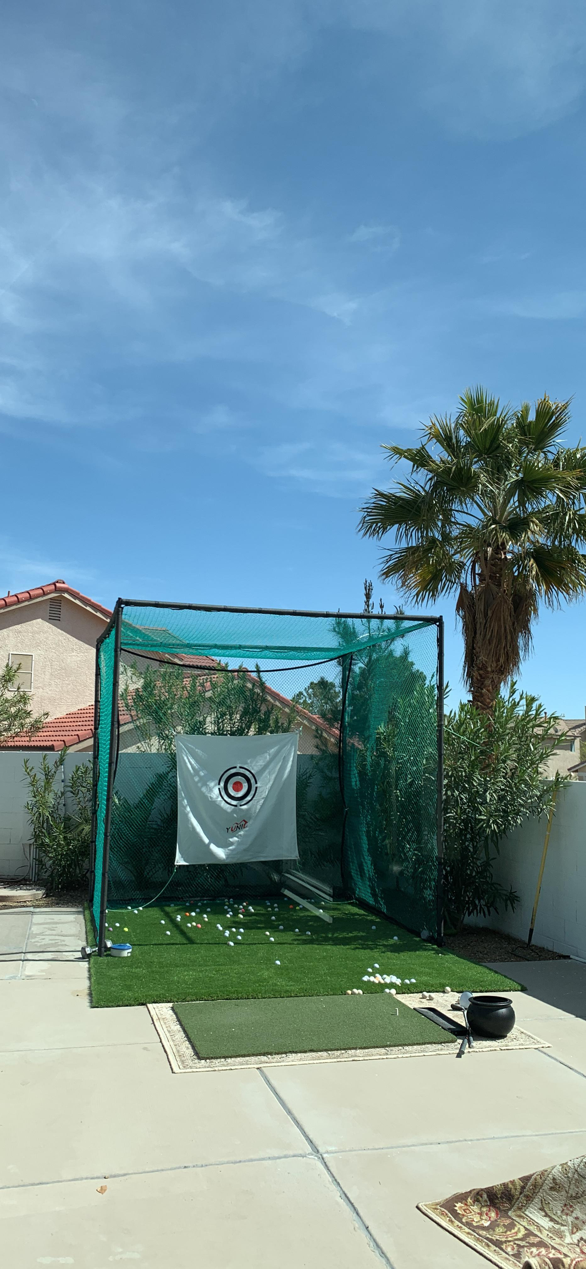 Yunic Golf Cage Hitting Mat Indoor Outdoor Golf Nets for Backyard ...