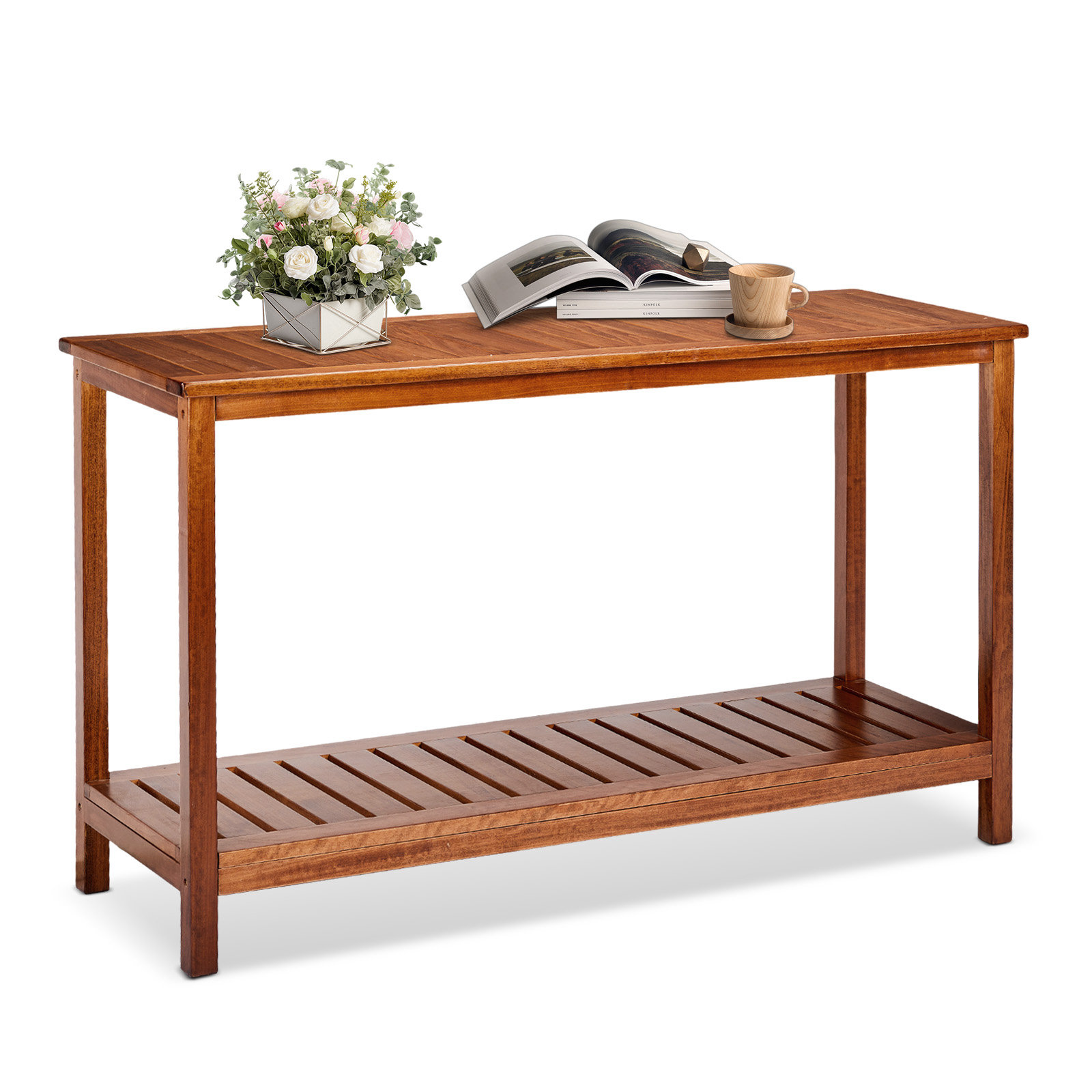 Lark Manor 4Ft. Patio Double-Tier Wooden Console Table - Wayfair Canada