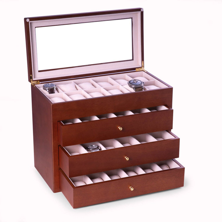 Red Barrel Studio® Wood Watch Box + Drawers | Wayfair