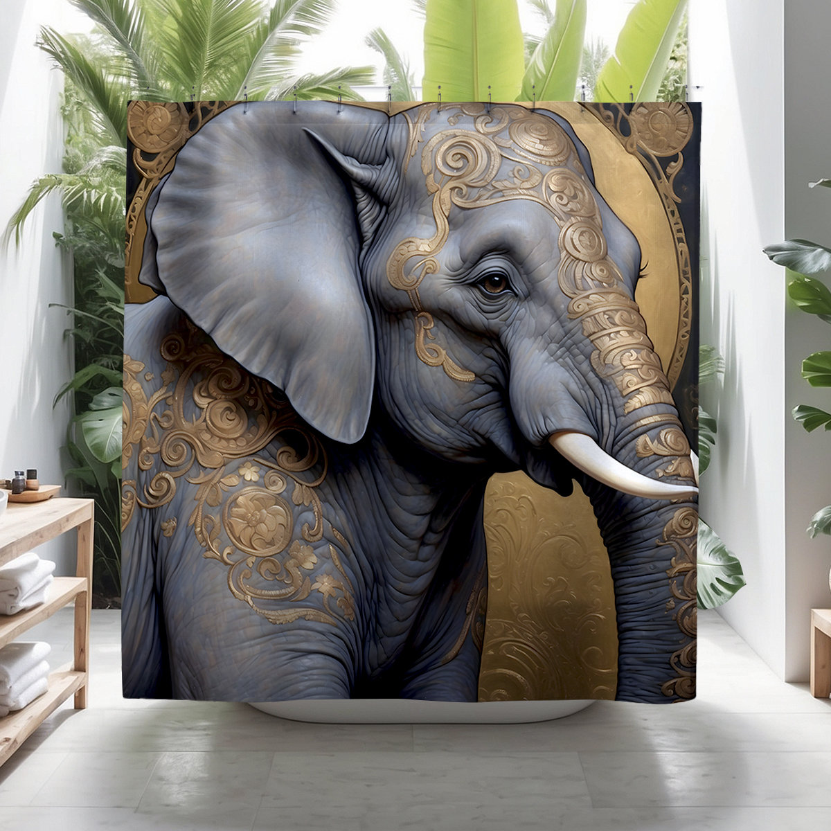 ULLI HOME Lipton Elephant Shower Curtain | Wayfair