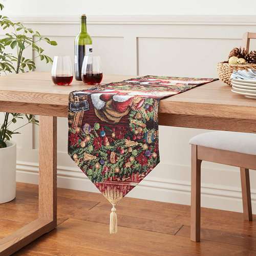 The Holiday Aisle® Rectangle Christmas Polyester Table Runner & Reviews ...