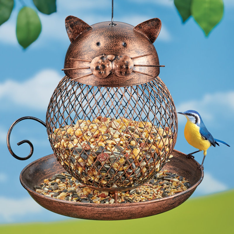 Arlmont & Co. Bronze Coloured Cat-Shaped Wire Mesh Body Hanging ...
