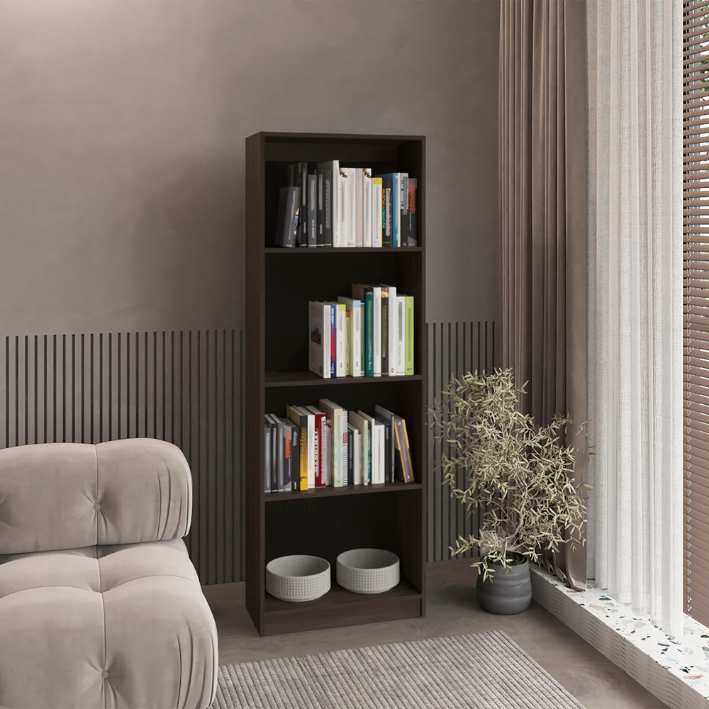 Latitude Run® Modern Melamine Bookcase with Scratch-Resistant Surface ...