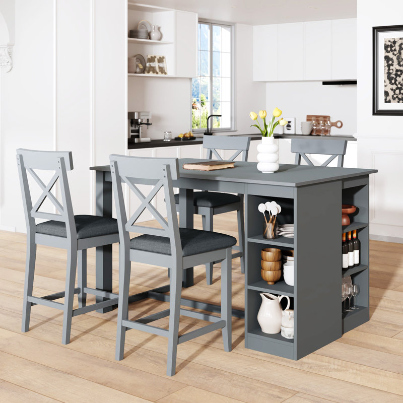 Lark Manor™ 60"Lx30"W Solid Wood Farmhouse Counter Height Dining Table ...