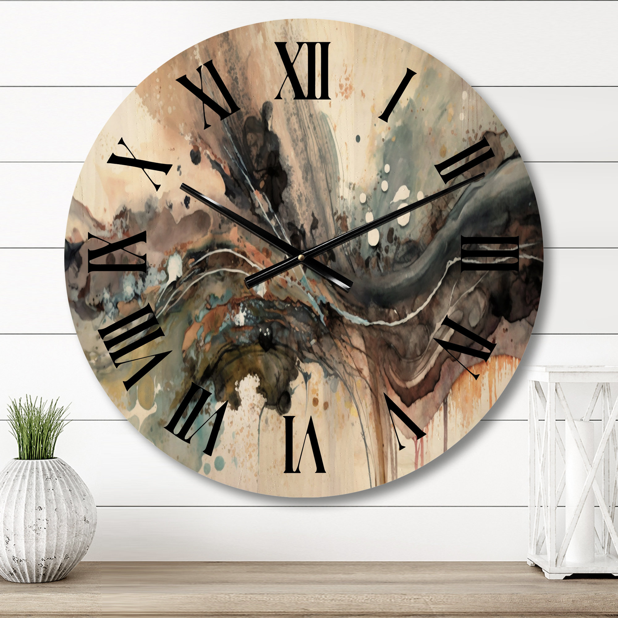 East Urban Home Subtle Serenity Colorful Gray Watercolor Waves IV ...