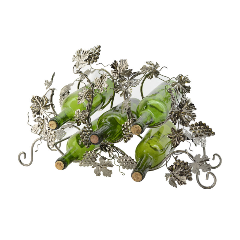 Three Star Im/Ex Inc. Grape and Leaves 5 Bottle Tabletop Wine Rack ...