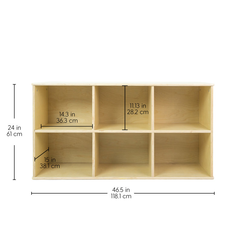 Factory Direct Partners Birch Furniture 6-Compartment Shelving Unit ...