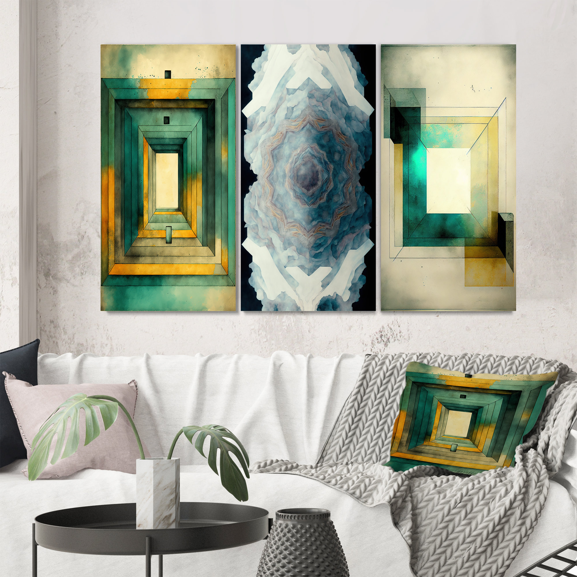 Wrought Studio Sacred Geometry In Vintage Colour Tones - Modern ...