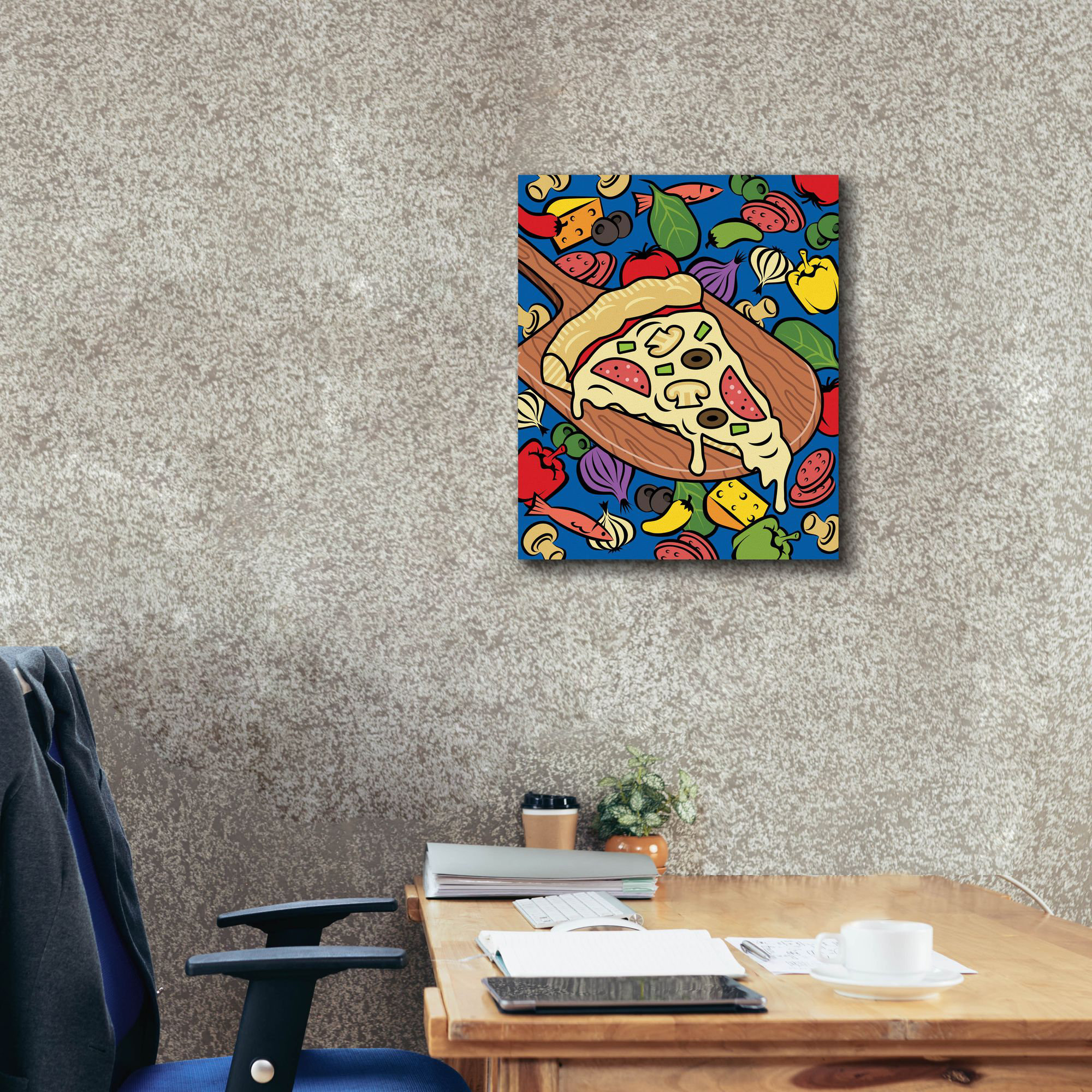 Zoomie Kids Pizza Slice With Toppings On Canvas by Ron Magnes Print ...