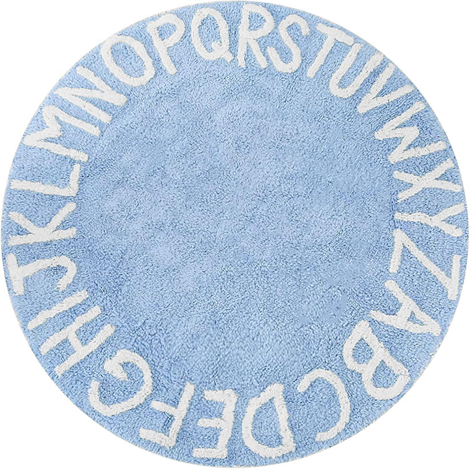 WINUAL ABC Rug For Kids Room Circle Nursery Rug For Baby Boy And Girl ...