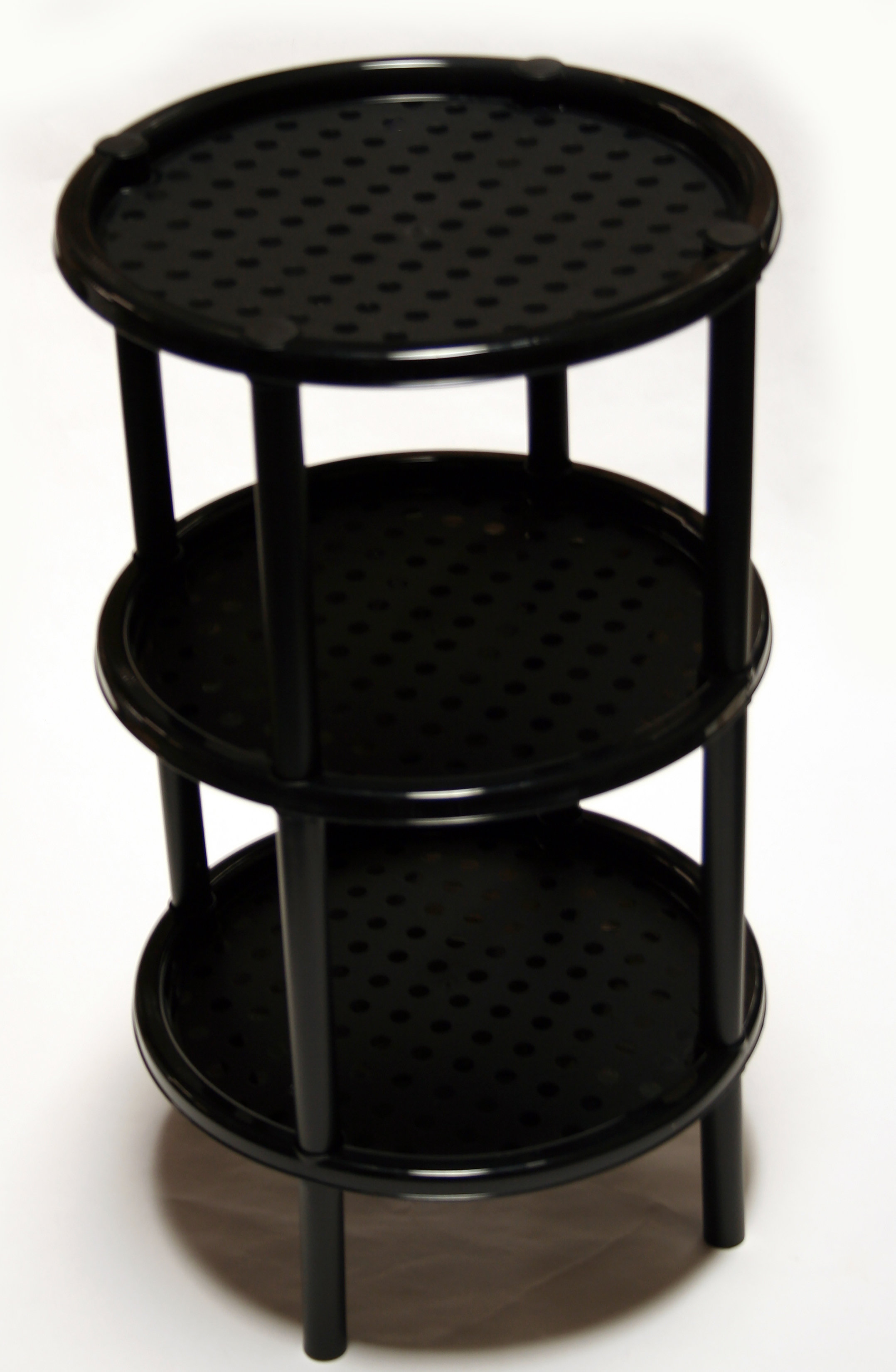 Rebrilliant Jones Tray Top End Table with 3 Tier Shelf Storage Round ...