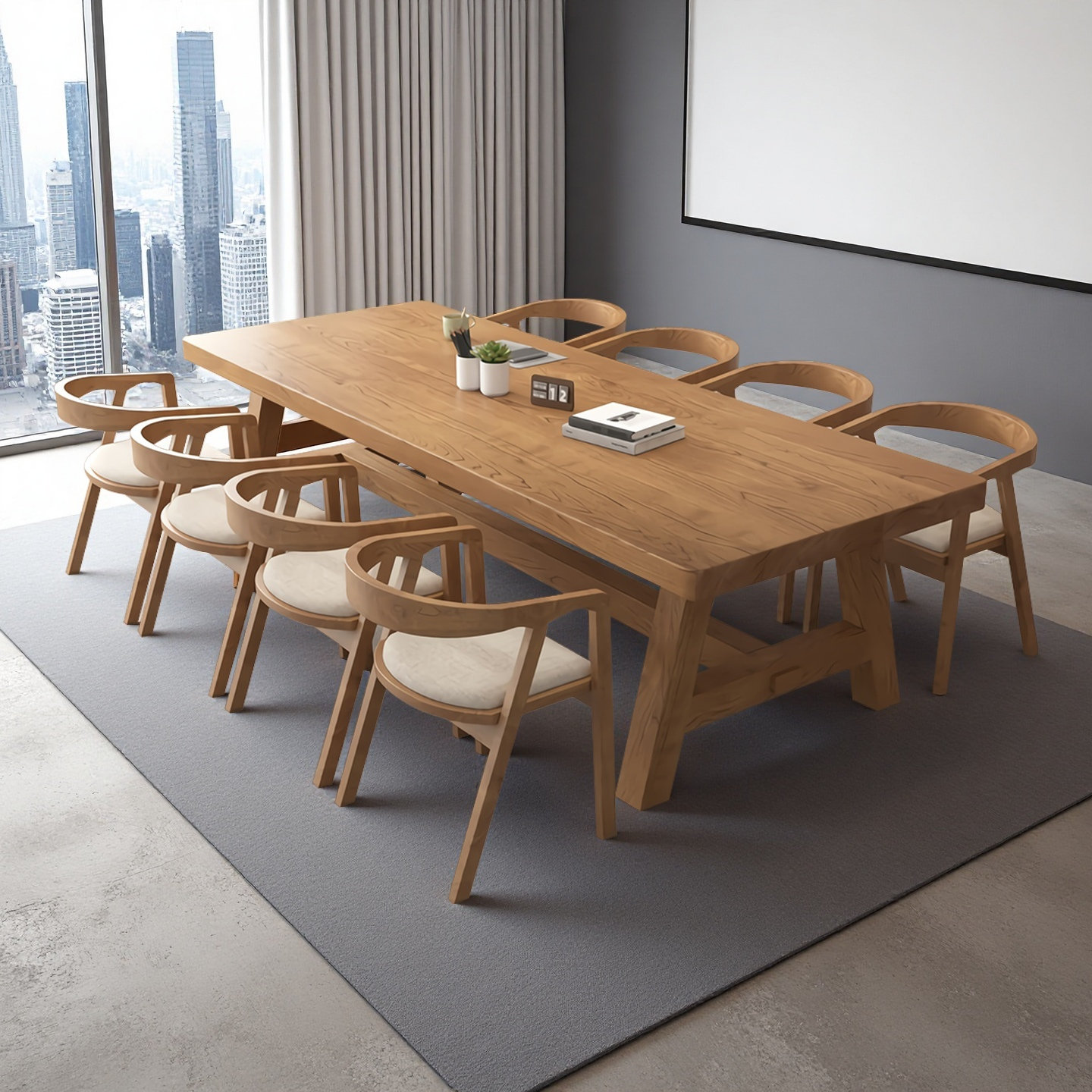 Ophelia & Co. Simple Rectangular Solid Wood Conference Tables - Wayfair ...