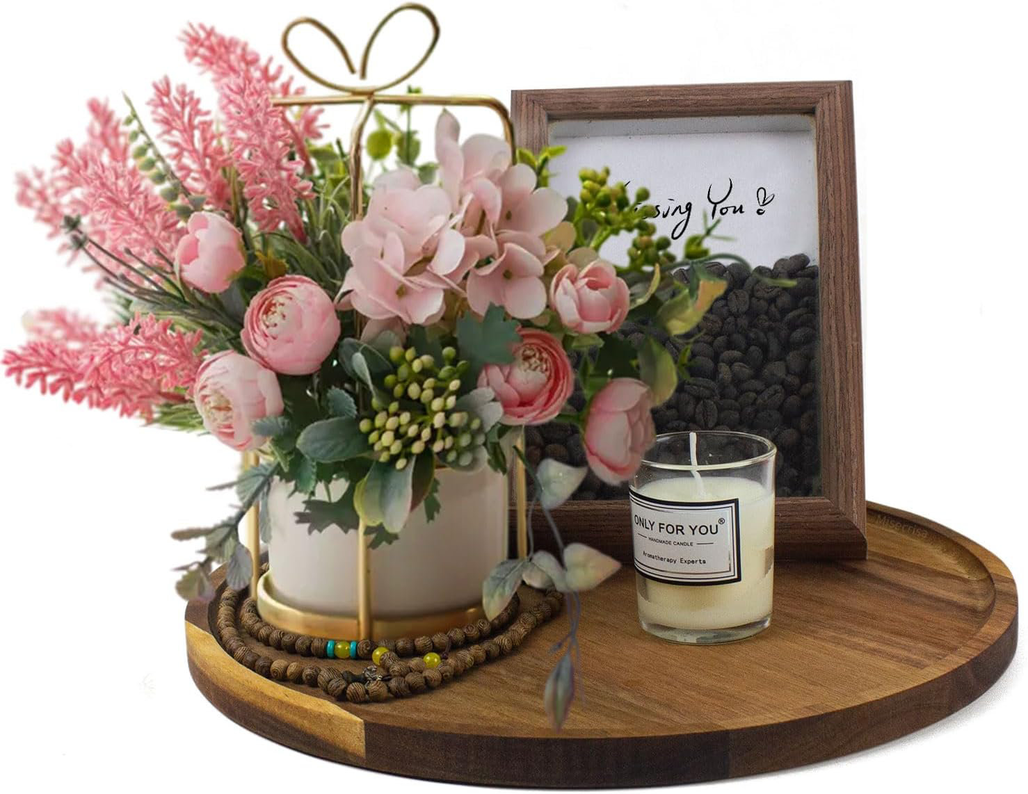 Loon Peak 11.5 Inches Round Wood Tray,Coffee Table Tray For Home Decor ...