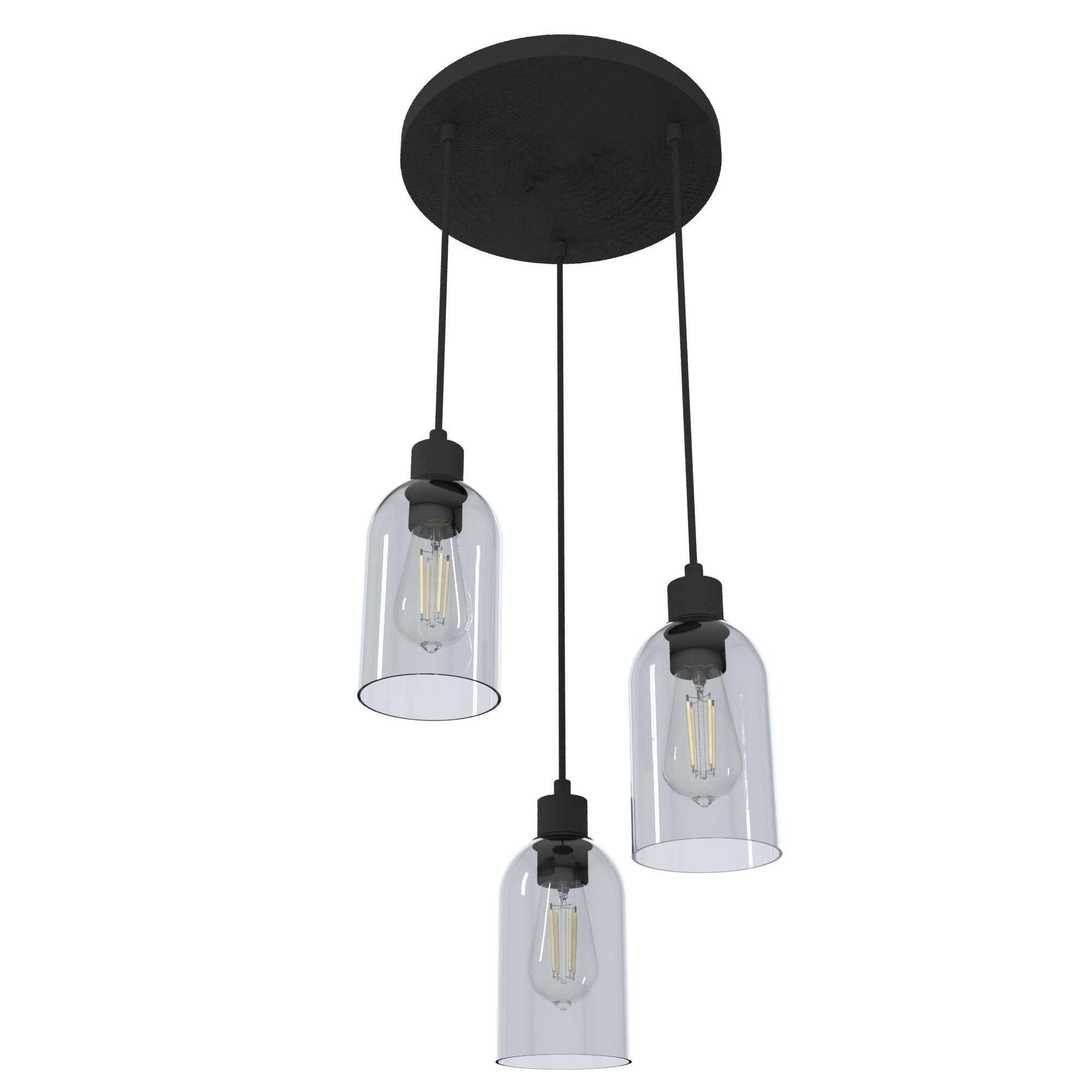 Hunter Fan Lochemeade 3 Light Round Cylinder Cluster Pendant & Reviews ...