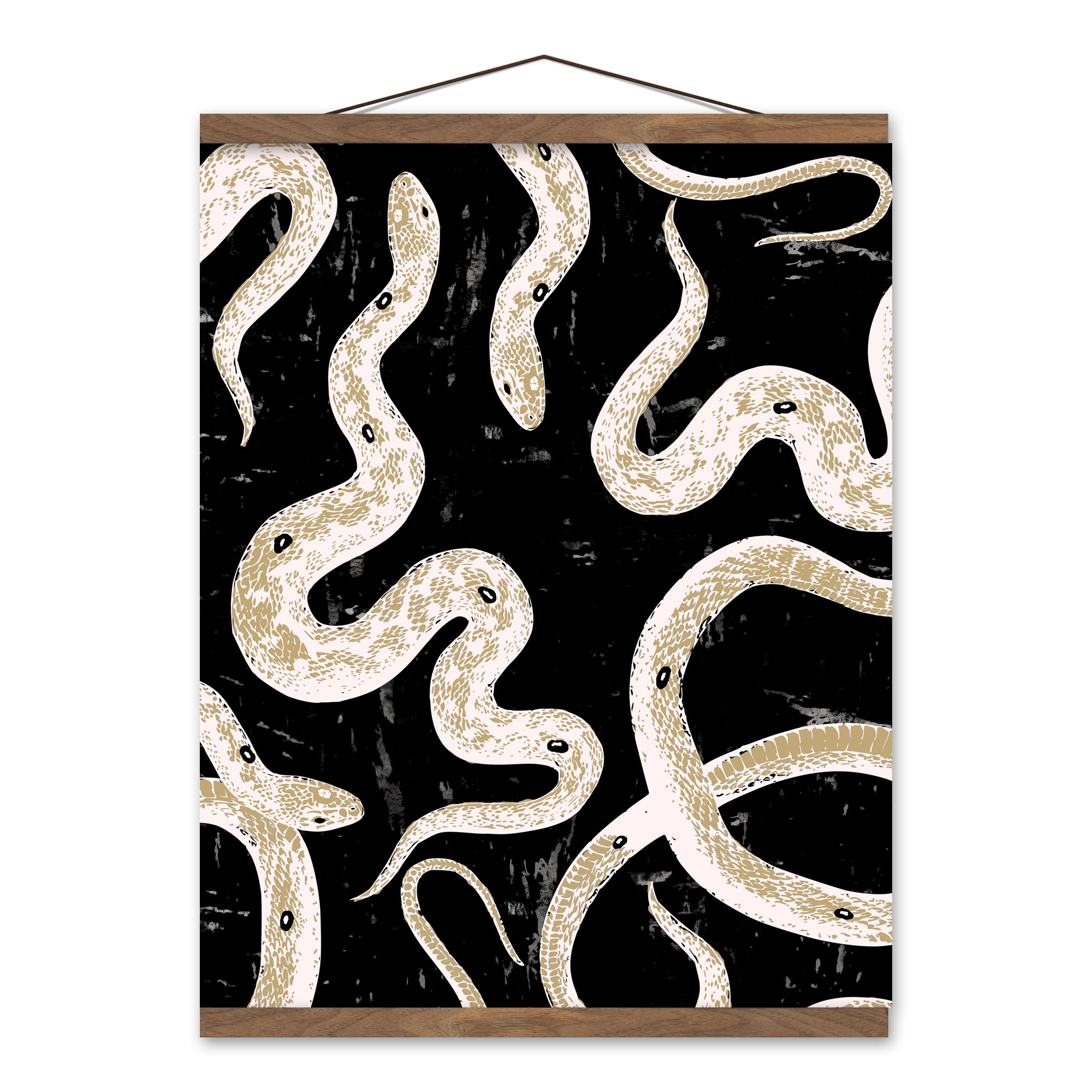 The Holiday Aisle® Black Snake Collage - Unframed Graphic Art on Canvas ...