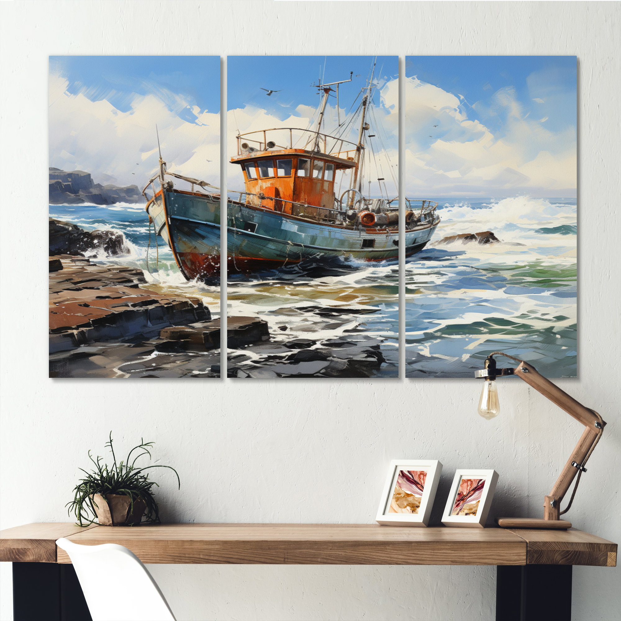Breakwater Bay Fishing Boat Dreamy Regatta III - Transportation Wall ...