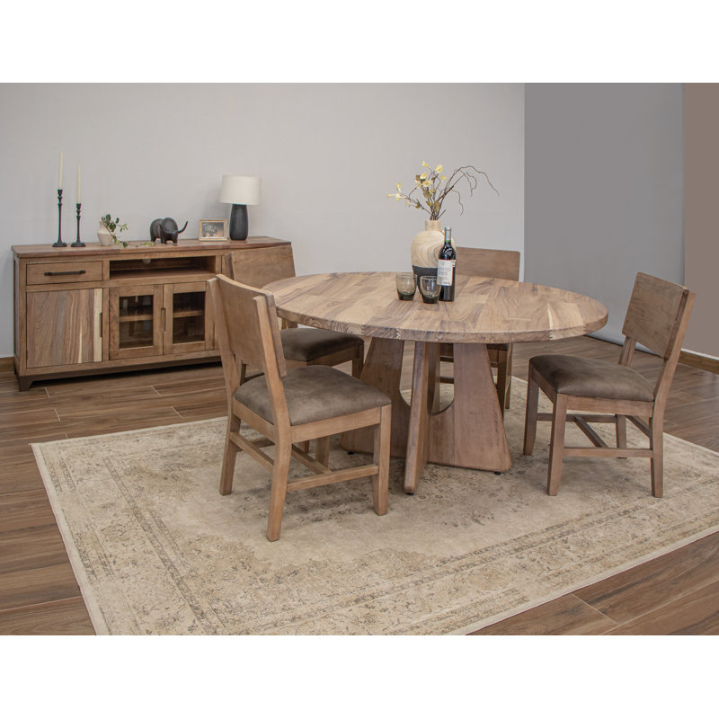 International Furniture Direct Natural Parota Round Dining Table | Wayfair