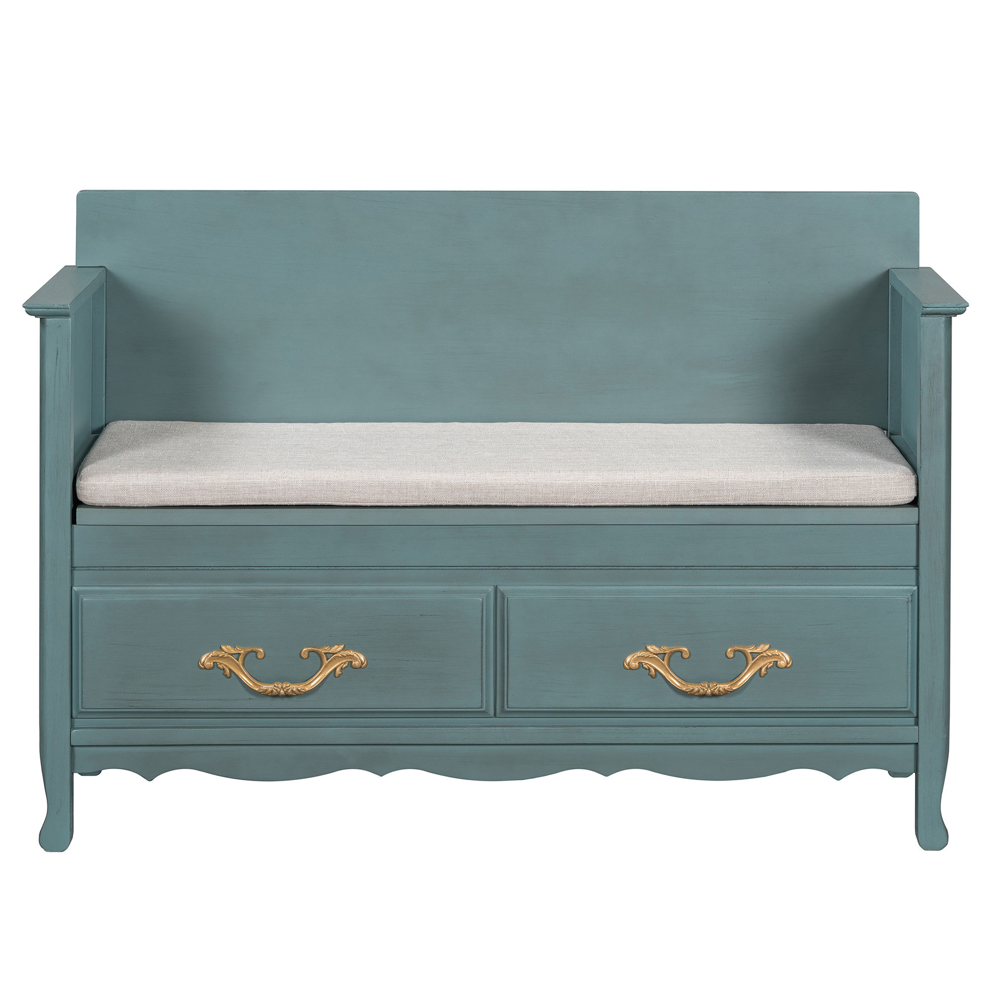 One Allium Way® Shoe Bench with Removable Cushion, Entryway Bench with ...