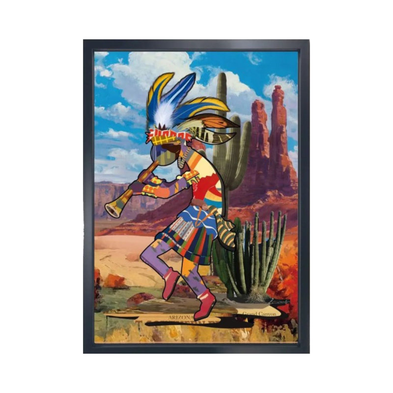 Union Rustic Hand Crafted Card Stock 3D Collage Art Framed On Paper by ...