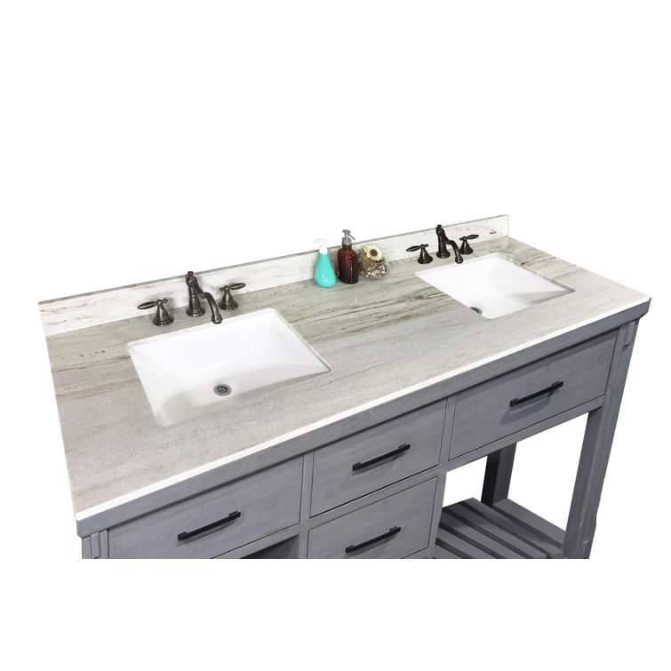 Foundry Select 72'' Double Bathroom Vanity with Marble Top | Wayfair