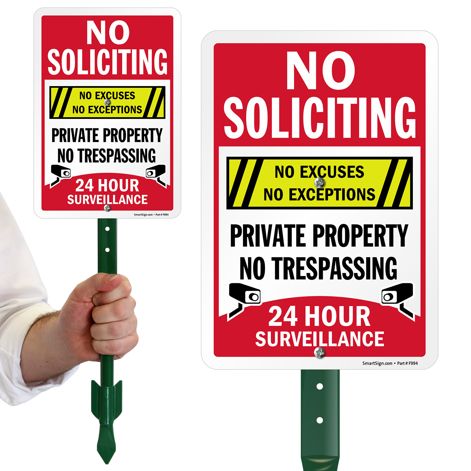 SmartSign No Excuses No Exceptions, Private Property No Trespassing, 24 ...