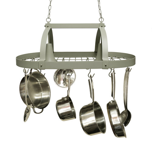 Prep & Savour Acuna Steel Oval Hanging Pot Rack & Reviews | Wayfair