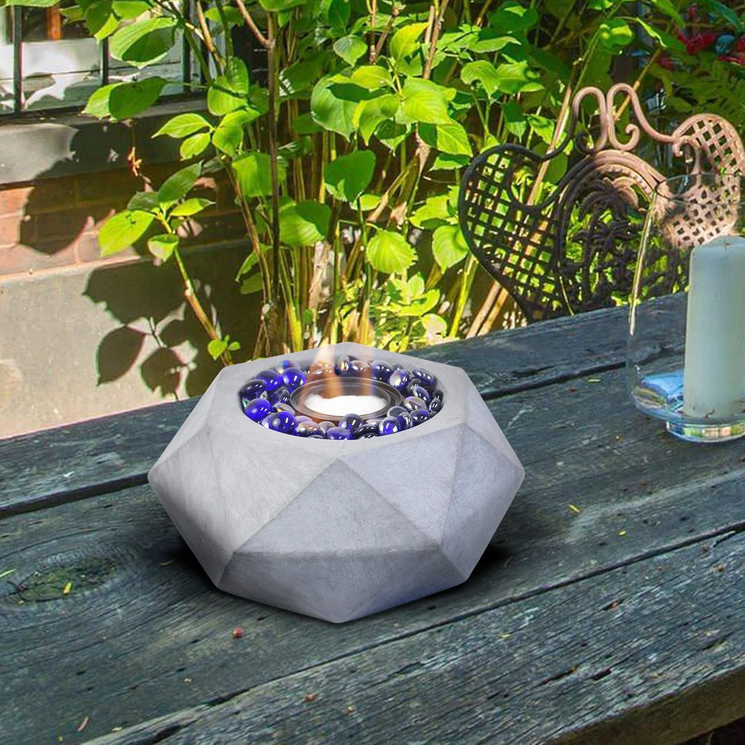 INKEDZ Tabletop Fire Pit, Alcohol Fireplace for Indoor Outdoor, Fire ...