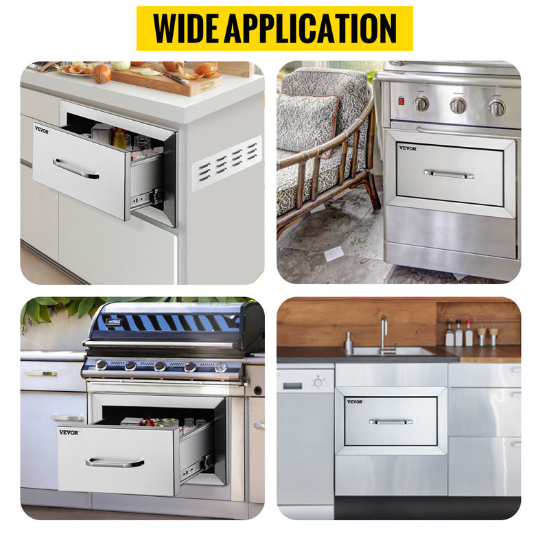 VEVOR Outdoor Kitchen Drawer 14" W Drop-In Drawer & Reviews | Wayfair