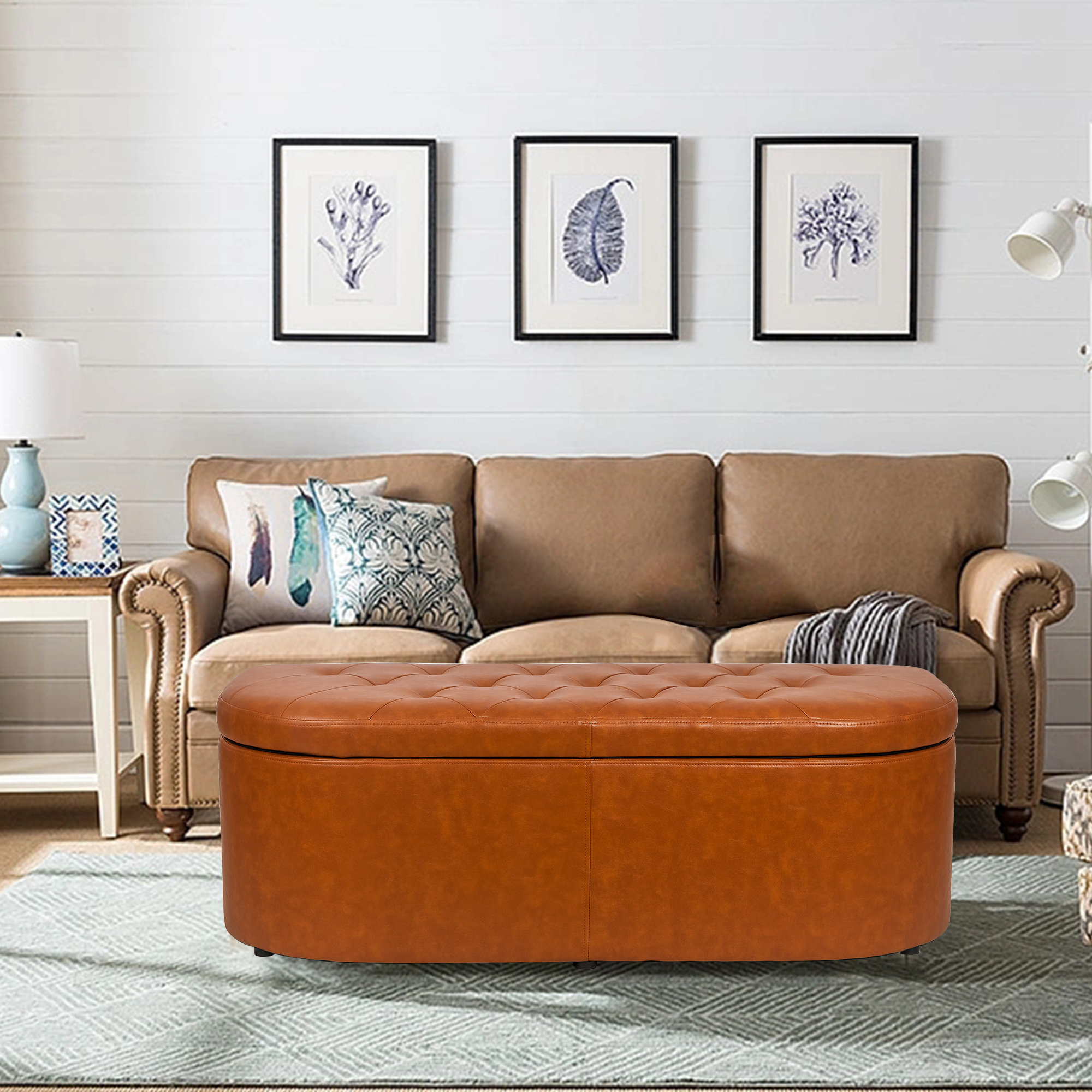 Latitude Run® Khyrin Faux Leather Flip Top Storage Bench & Reviews ...