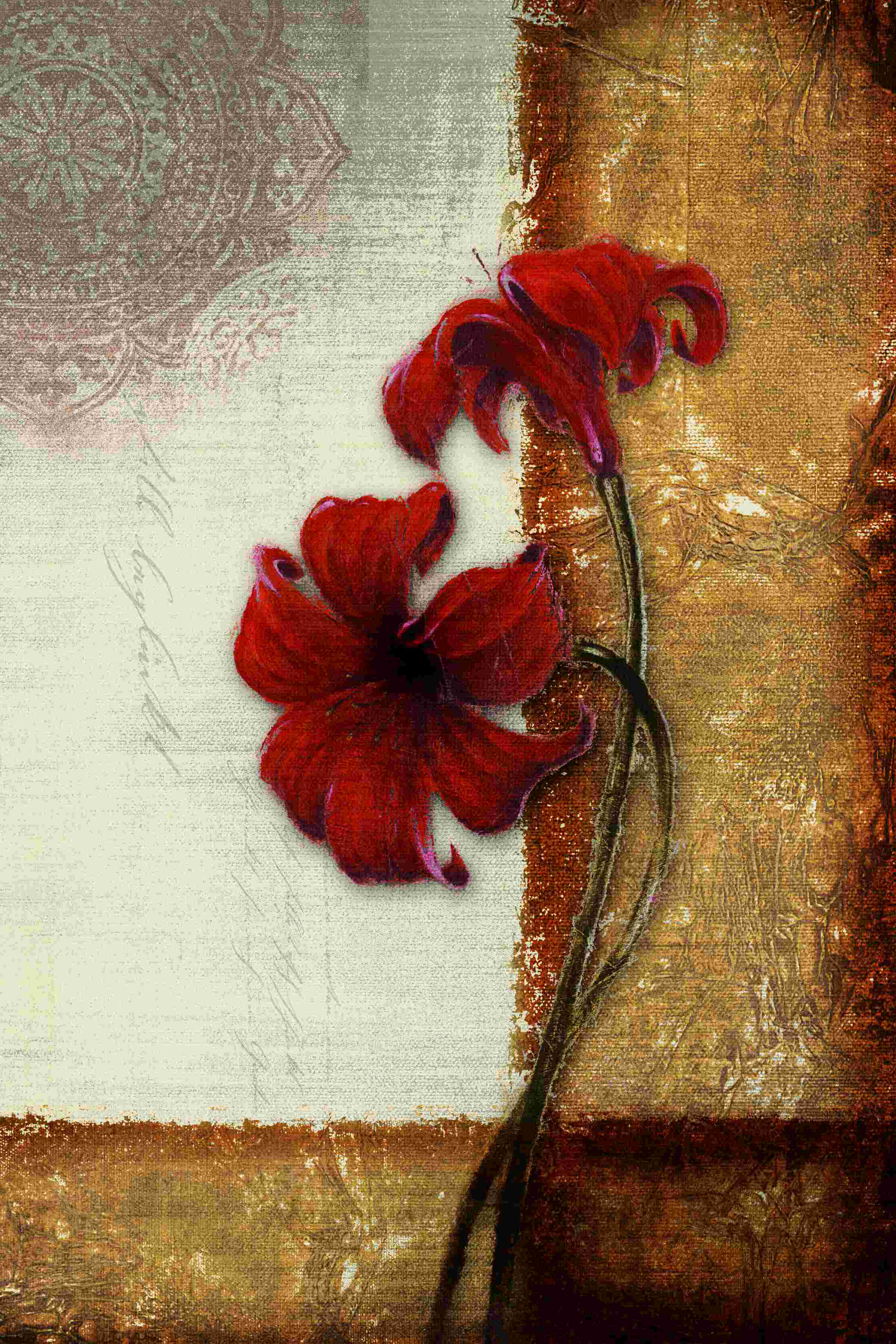 Winston Porter Transitional Flower 3 - Wrapped Canvas Graphic Art | Wayfair