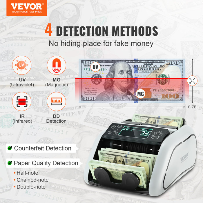 VEVOR Large LCD and External Display Cash Counters | Wayfair