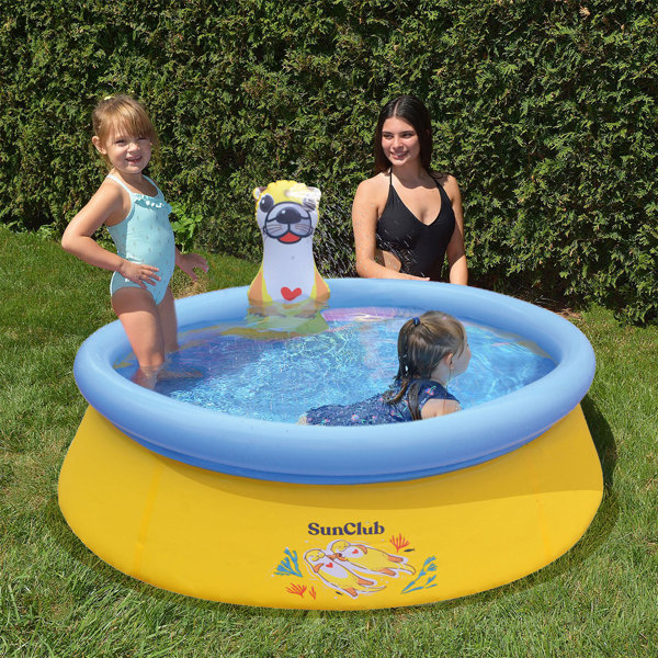 JLeisure 5' x 16.5" Sea Otter Inflatable Outdoor Above Ground Kid Pool ...